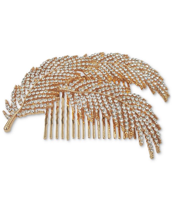 I.N.C. International Concepts Gold-Tone Pavé Feather Hair Comb, Created ...