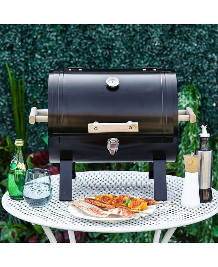 Outsunny 20" Mini Small Smoker Charcoal Grill Side Fire Box, Portable ...