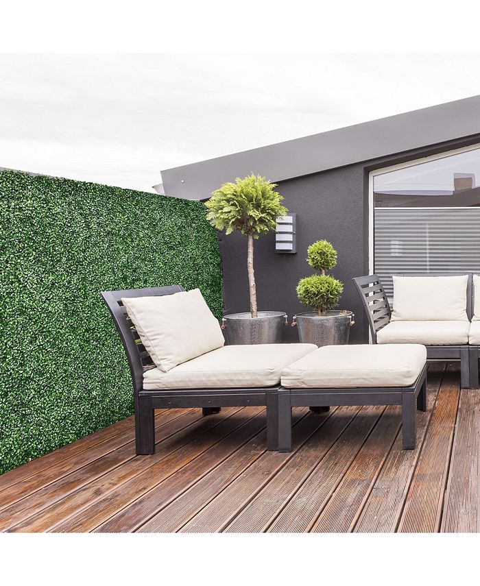 Outsunny 12 PCS 20" x 20" Artificial Boxwood Panels Topiary Wall ...