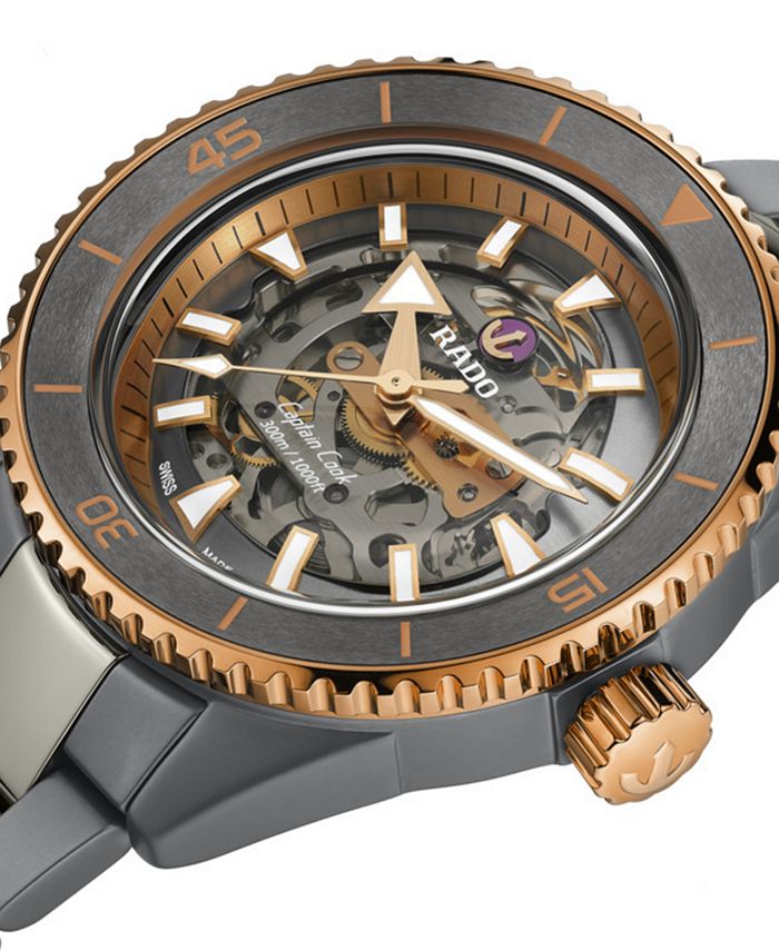Rado Men's Swiss Automatic Captain Cook Skeleton Gray High-Tech Ceramic ...
