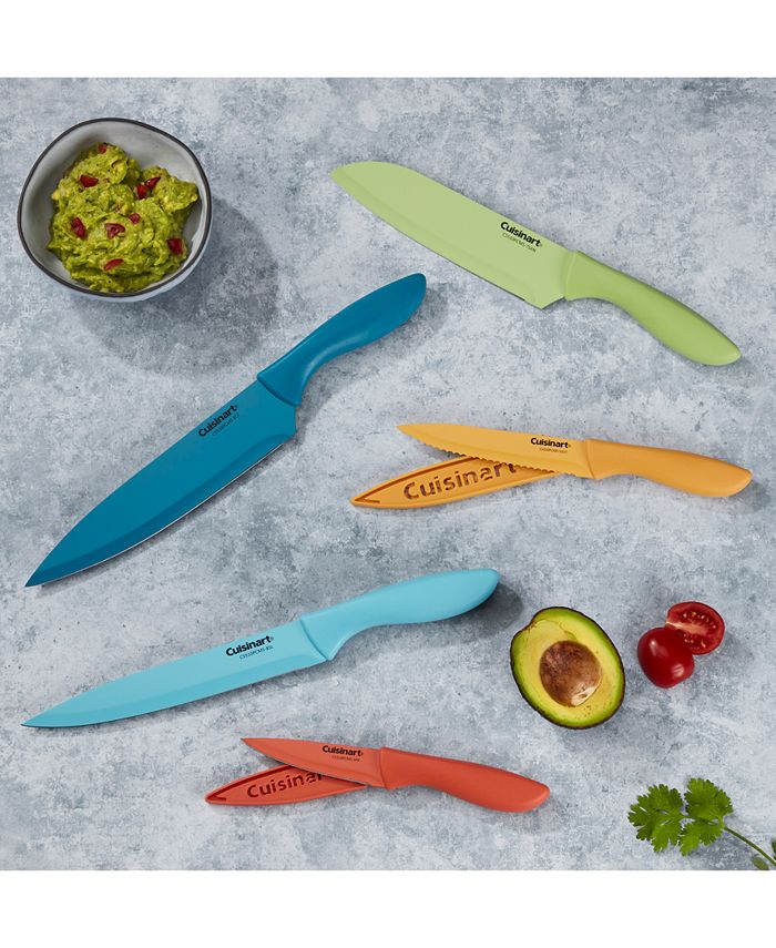 Cuisinart 10-Pc. Seaside Ceramic-Coated Knife Set - Macy's