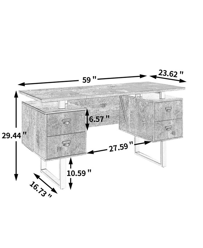 Simplie Fun Home Office Computer Desk with 4 drawers - Macy's