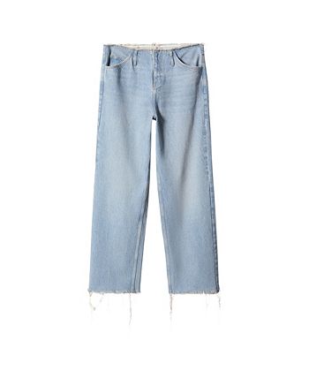 MANGO Women's Wide leg Mid-Rise Jeans - Macy's