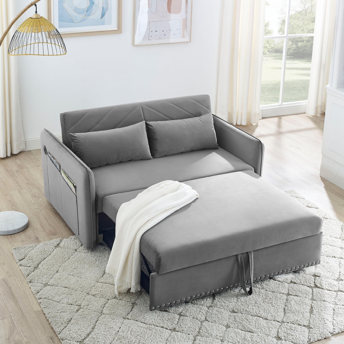 Click here for Streamdale 3-in-1 Pull-Out Sofa Sleeper with Pillo... prices