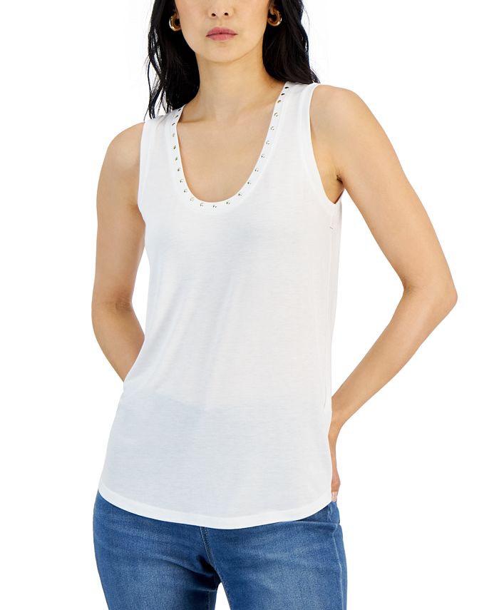 I.N.C. International Concepts Women's Embellished Scoop-Neck Tank Top ...
