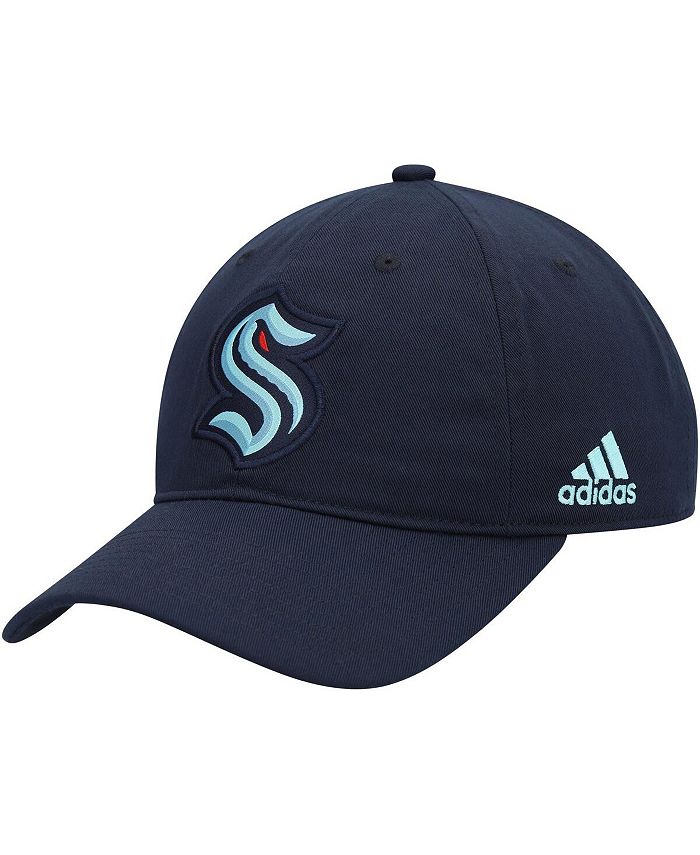 adidas Men's Deep Sea Blue Seattle Kraken Primary Logo Slouch ...