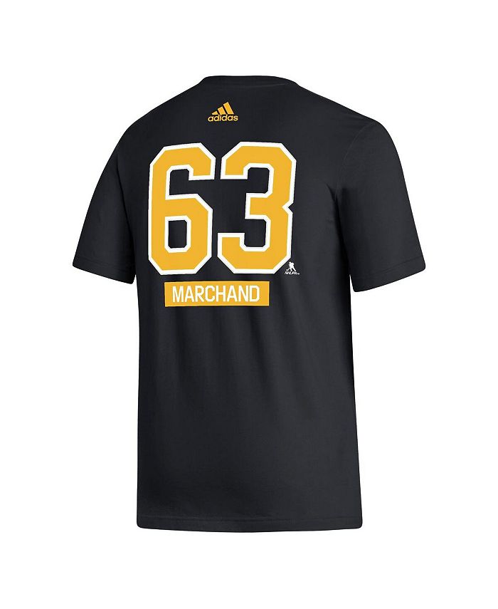 adidas Men's Brad Marchand Black Boston Bruins Fresh Name and Number T ...