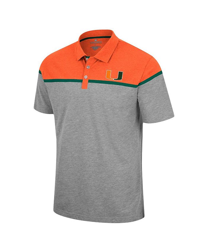 Colosseum Men's Heather Gray Miami Hurricanes Chamberlain Polo Shirt ...