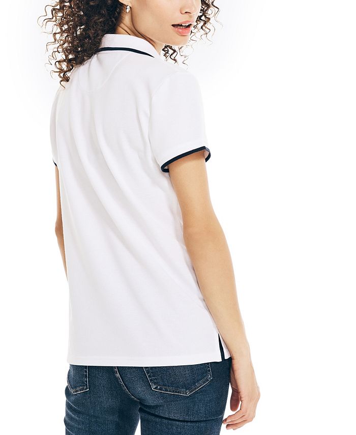 Nautica Women's Crafted Ocean Split-Neck Polo Top - Macy's