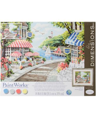 Paint Works Paint By Number Kit -Cafe By The Sea - Macy's