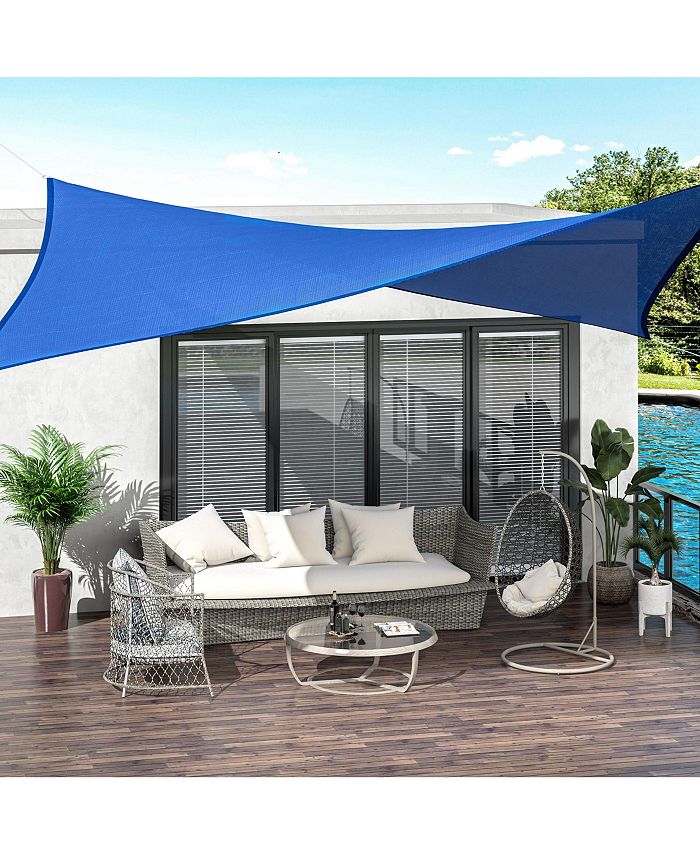 Outsunny 24' x 24' Outdoor Patio Sun Shade Sail Canopy Square UV ...