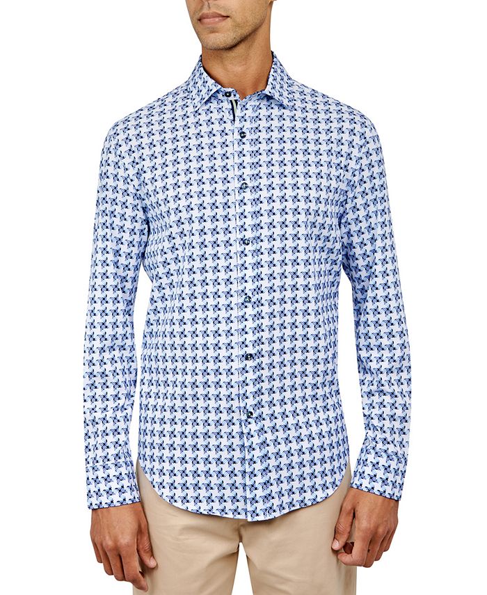 Society Of Threads Mens Regular Fit Non Iron Performance Stretch Shirt