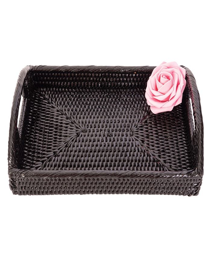 Artifacts Trading Company Rattan Rectangular Vanity Tray with High ...