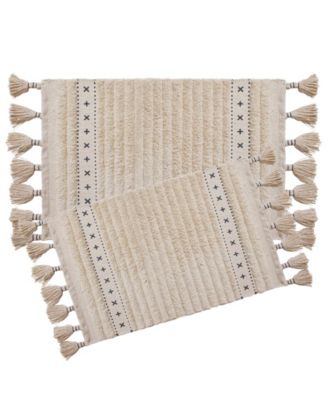 Lucky Brand Overtufted Cotton Fringe 2-Piece Bath Rug Set, 17" x 32 ...