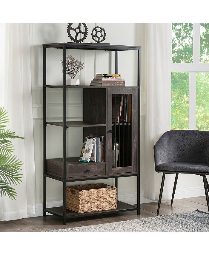 Simplie Fun Home Office Bookcase And Bookshelf 5 Tier Display Shelf ...
