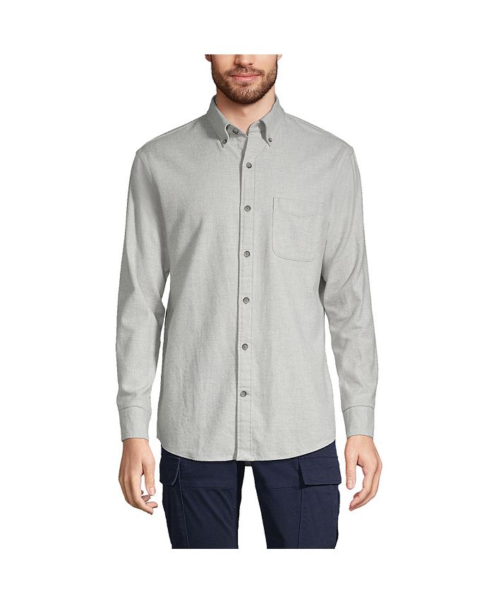 Lands' End Men's Traditional Fit Flagship Flannel Shirt - Macy's