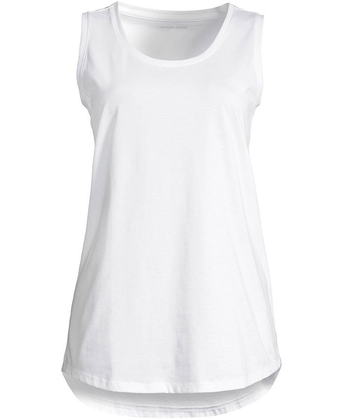 Lands' End Women's Tall Supima Cotton Tunic Tank Top - Macy's