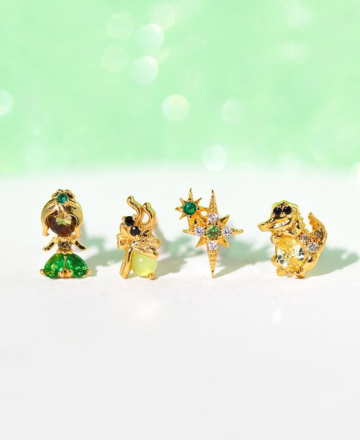 Girls Crew Crystal Multi-Color Disney Princess Tiana Stud Earring Set ...