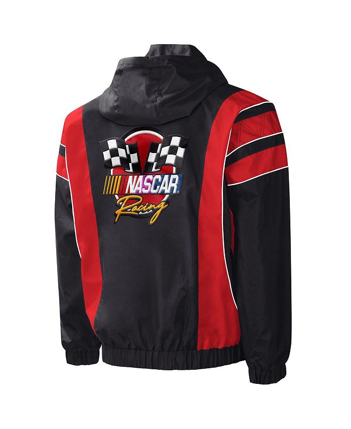 Starter Men's Black, Red NASCAR Impact Half-Snap Pullover Jacket - Macy's
