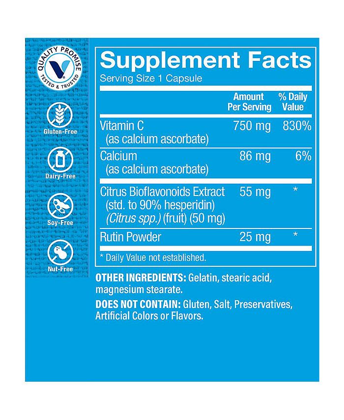 The Vitamin Shoppe Buffered C-Complex - Vitamin C for Immune Support - 750 MG (300 Capsules ...