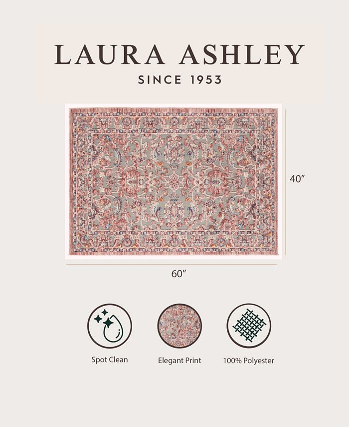 Laura Ashley Genevive Turkish Mystic Chenille Accent Rug, 40" x 60 ...
