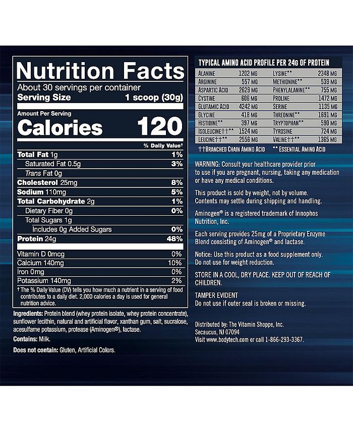 BodyTech Whey Tech Pro 24 Whey Protein Isolate & Concentrate Powder ...