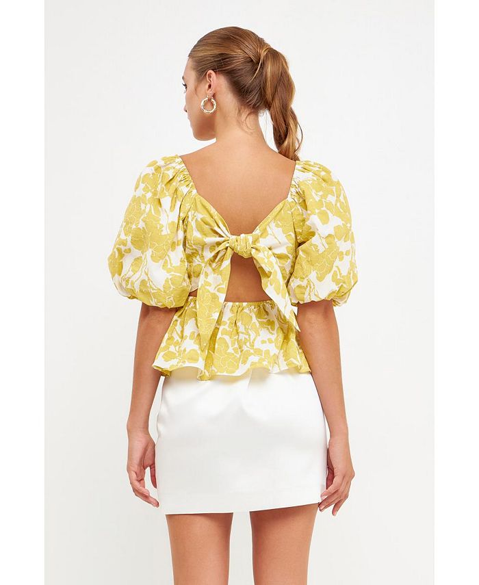 Free the Roses Women's Floral Peplum Top - Macy's