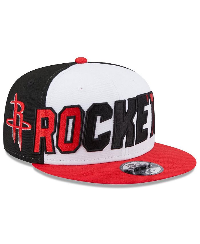 New Era Men's White, Red Houston Rockets Back Half 9FIFTY Snapback Hat ...