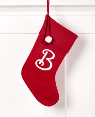 Holiday Lane Stockings B Initial Stocking, Created for Macy's - Macy's