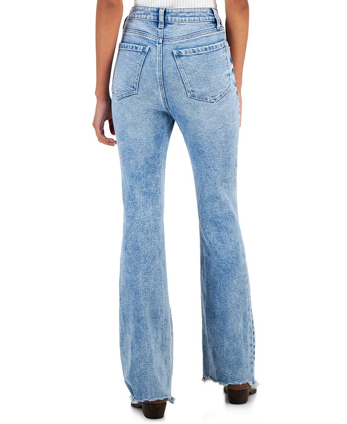 Tinseltown Juniors' High-Rise Button-Front Flare-Hem Jeans, Created for ...