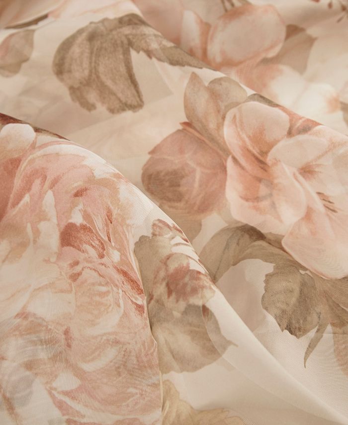 Madison Park Simone Printed Floral Twist Tab Top 1 Piece Voile Sheer ...