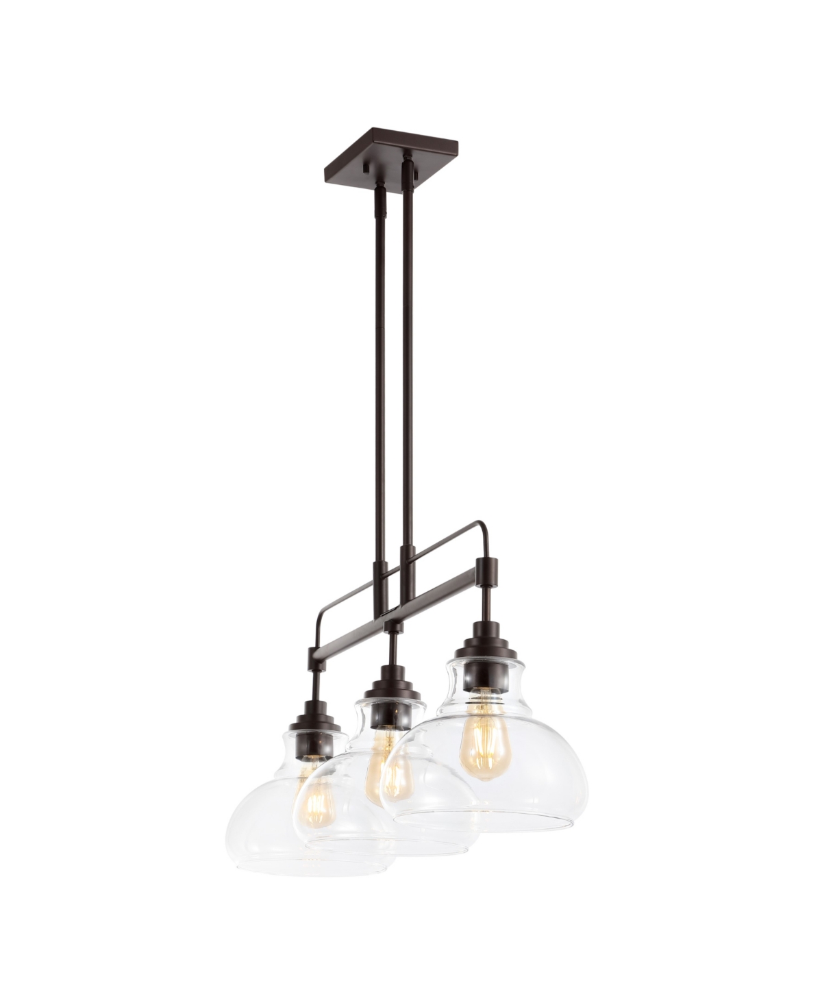 Click here for Marlowe 32.5 3-Light Farmhouse Industrial Iron  Gl... prices