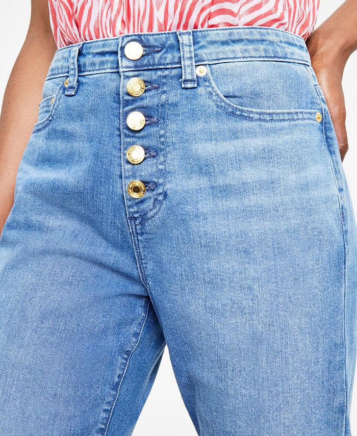 Michael Kors Women's Selma Button-Fly Cropped Jeans - Macy's