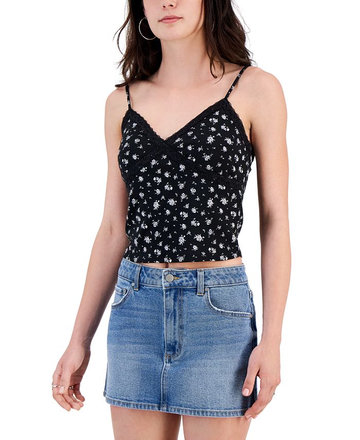 Self Esteem Juniors' Lace-Trim Cami Top - Macy's