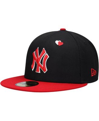 Men's New Era Black, Red New York Yankees Heart Eyes 59FIFTY Fitted Hat ...