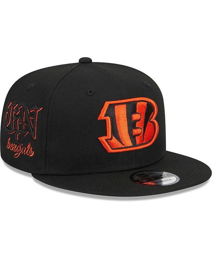 New Era Men's Black Cincinnati Bengals Goth Side Script 9FIFTY Snapback ...