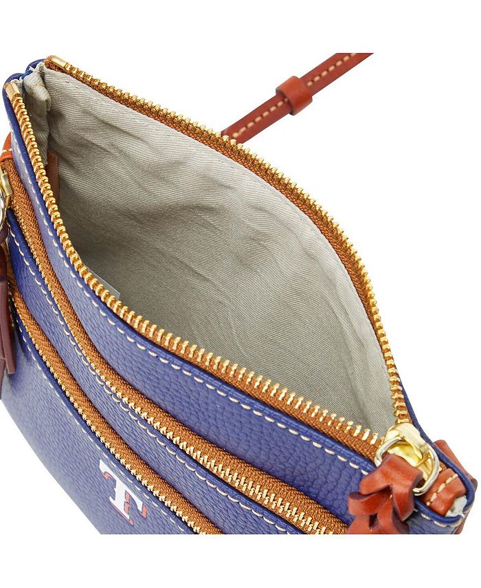 Dooney & Bourke Women's Texas Rangers Pebble Triple-Zip Core Crossbody ...