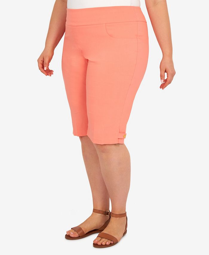 HEARTS OF PALM Plus Size Mango Tango Solid Skimmer Pants - Macy's