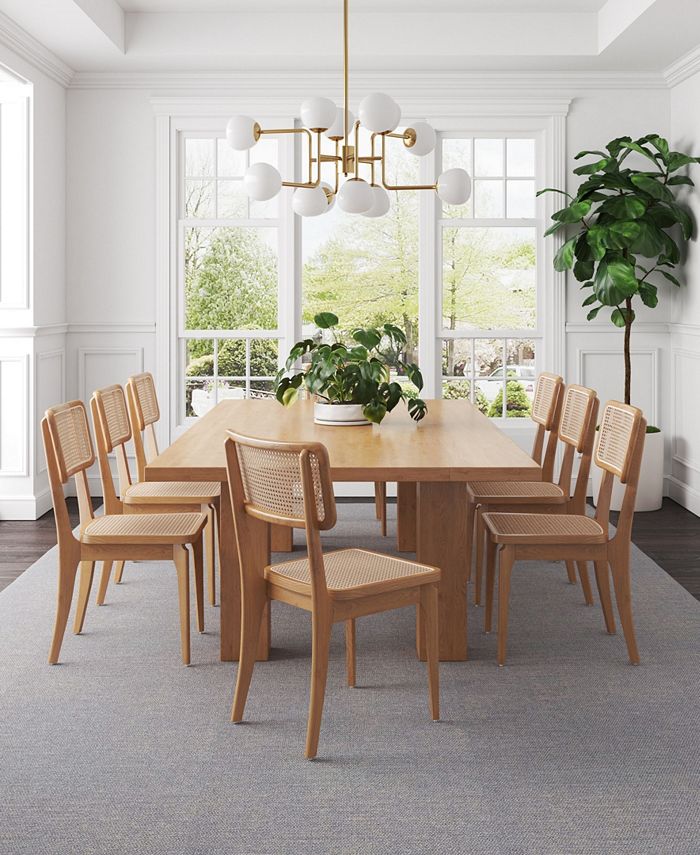 Manhattan Comfort Giverny 4-Piece Ash Wood and Natural Cane Versatile ...