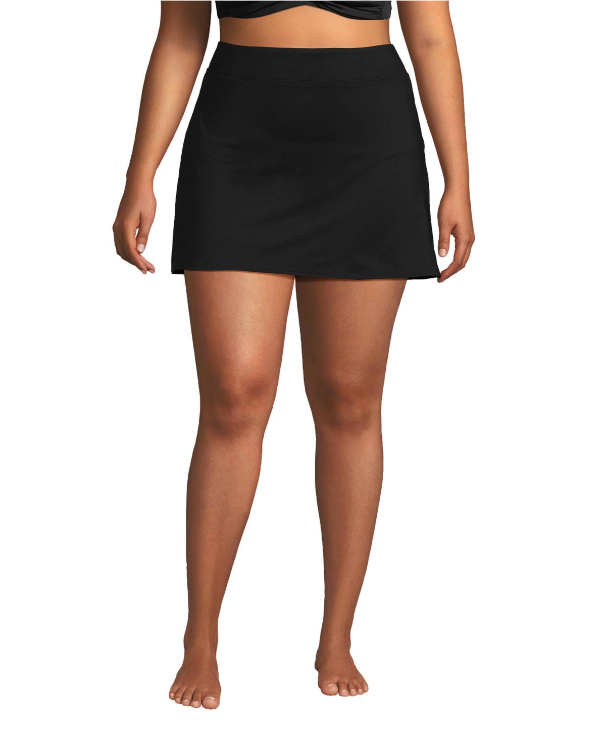 Click here for Lands End Plus Size Tummy Control Swim Skirt - Bla... prices