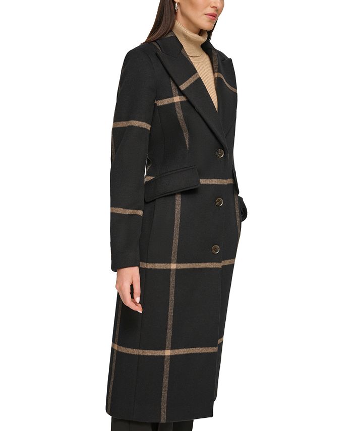 DKNY Women's Petite Single-Breasted Reefer Coat - Macy's