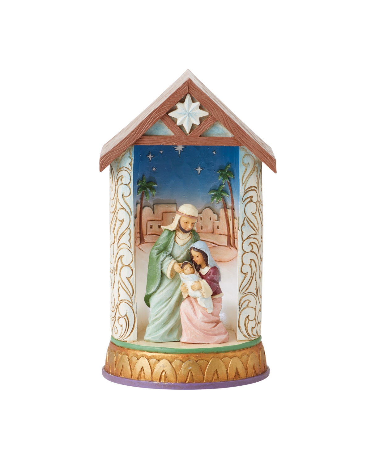 Jim Shore Holy Family Lighted Diorama Figurine In Multi | ModeSens