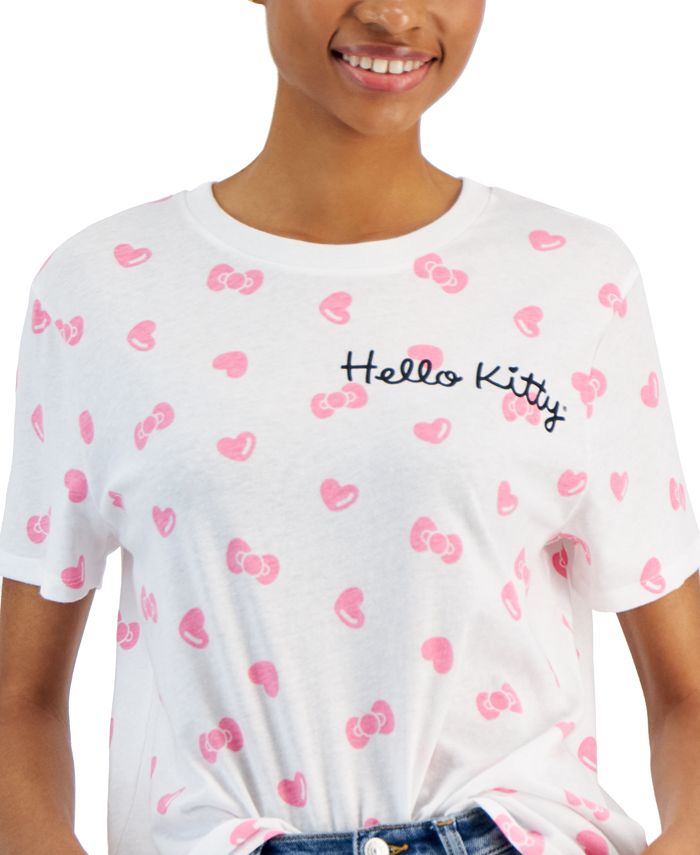 Love Tribe Juniors' Hello Kitty Bow Short-Sleeve T-Shirt - Macy's
