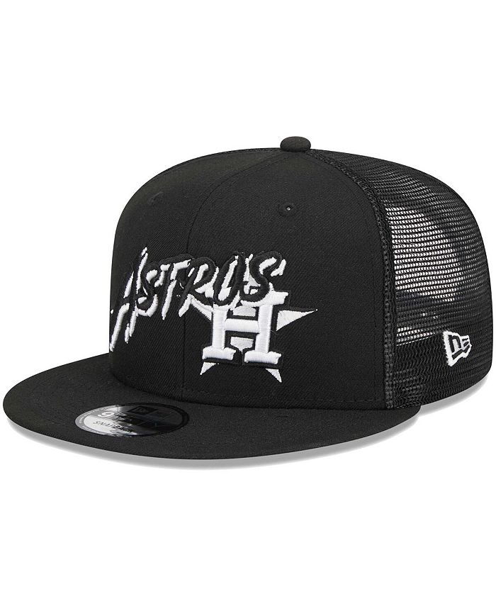 New Era Men's Black Houston Astros Street Trucker 9FIFTY Snapback Hat ...