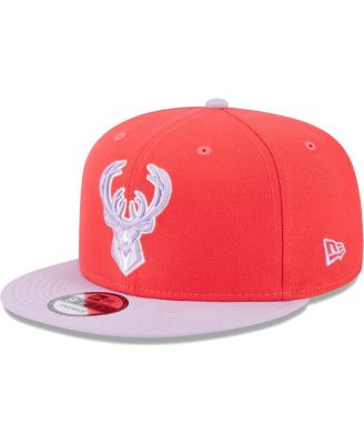 Men's New Era Red, Lavender Milwaukee Bucks 2-Tone Color Pack 9FIFTY ...