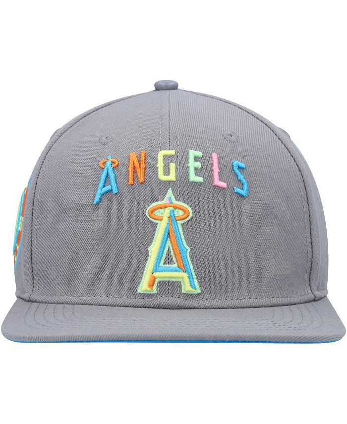 Pro Standard Men's Gray Los Angeles Angels Washed Neon Snapback Hat ...