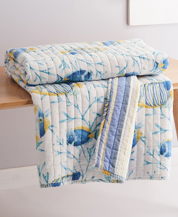 Levtex Tropical Sea Reversible Quilted Throw, 50" x 60" - Macy's