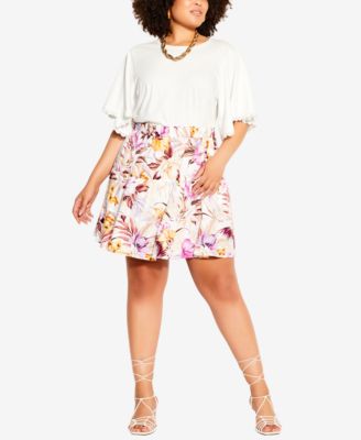 City Chic Trendy Plus Size Mini Mahe Skirt - Macy's