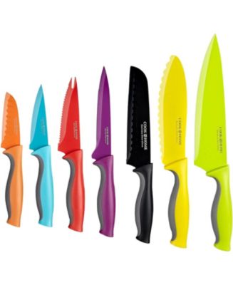 Cook N Home 7-Piece with 7 -Sheaths Color Coated Carbon Stainless Steel ...