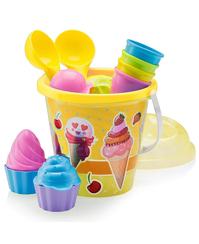 Dollar Deal Top Race Ice Cream Sand Toys for Kids with Large 9" Bucket ...